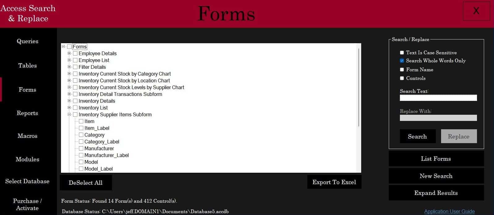 Access Search And Replace Access Tool Box